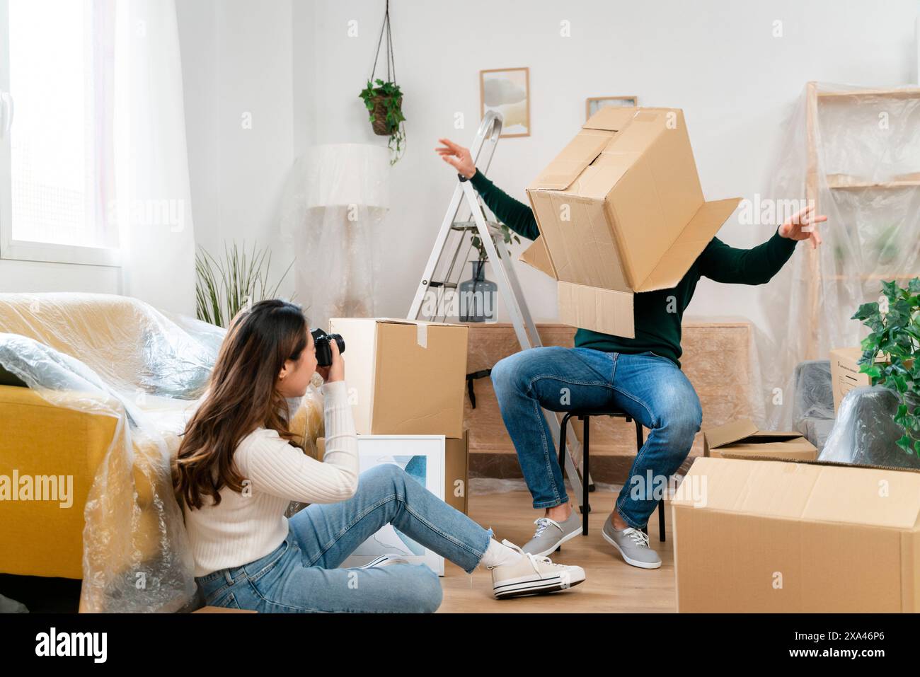 Falling boxes hi-res stock photography and images - Alamy