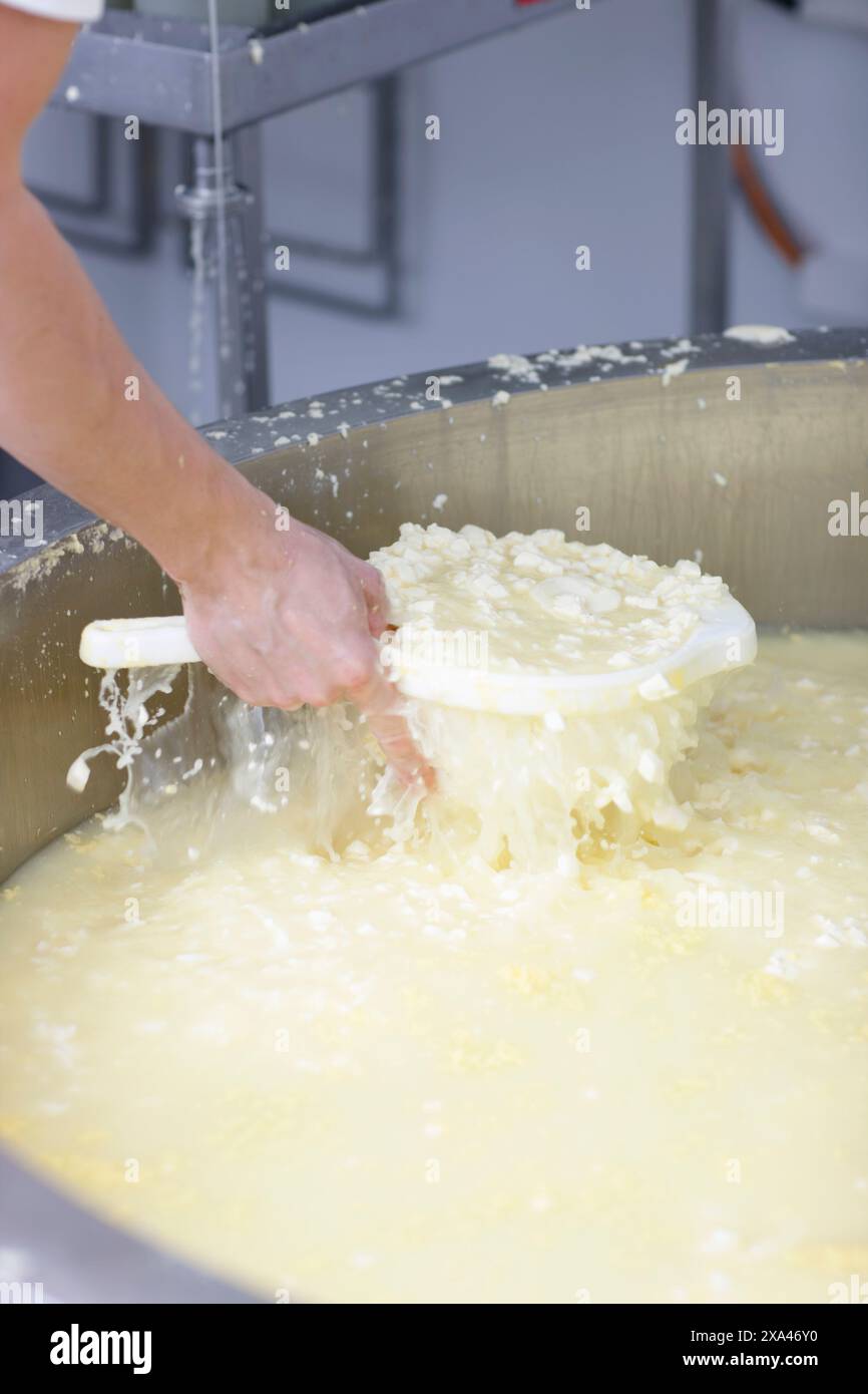 Close up of a man's hand sifting cheese Stock Photo - Alamy