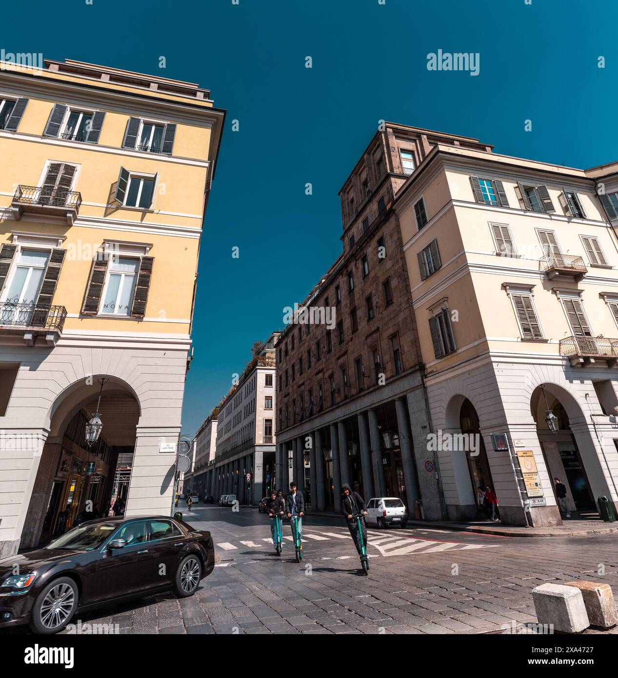 Turin, Italy - March 28, 2022: Via Roma is a vital artery and a luxury ...