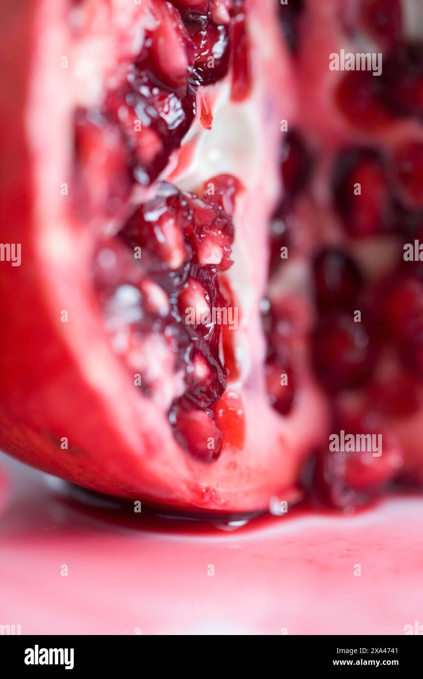 Extreme close up of a pomegranate Stock Photo - Alamy