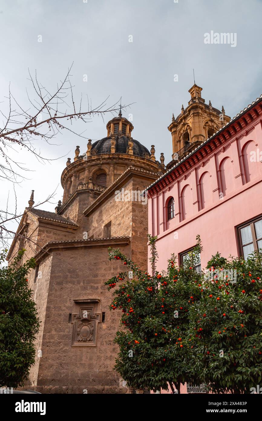 Exterior view of the St. Justus and Pastor Basilica in Granada, Spain ...