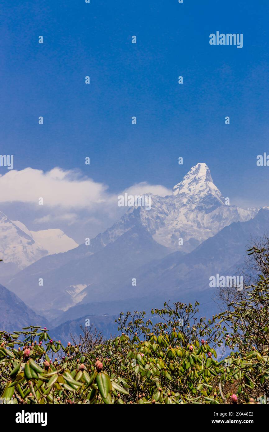 Ama Dablam mountain summit peak in Himalaya mountain range, Nepal ...