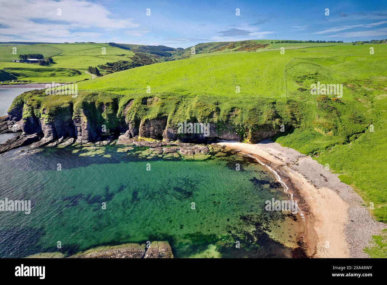 Cullykhan Beach and Bay Aberdeenshire small sand beach and view towards ...