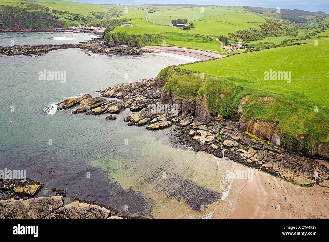 Cullykhan Beach and Bay Aberdeenshire the sand beach at low tide and ...