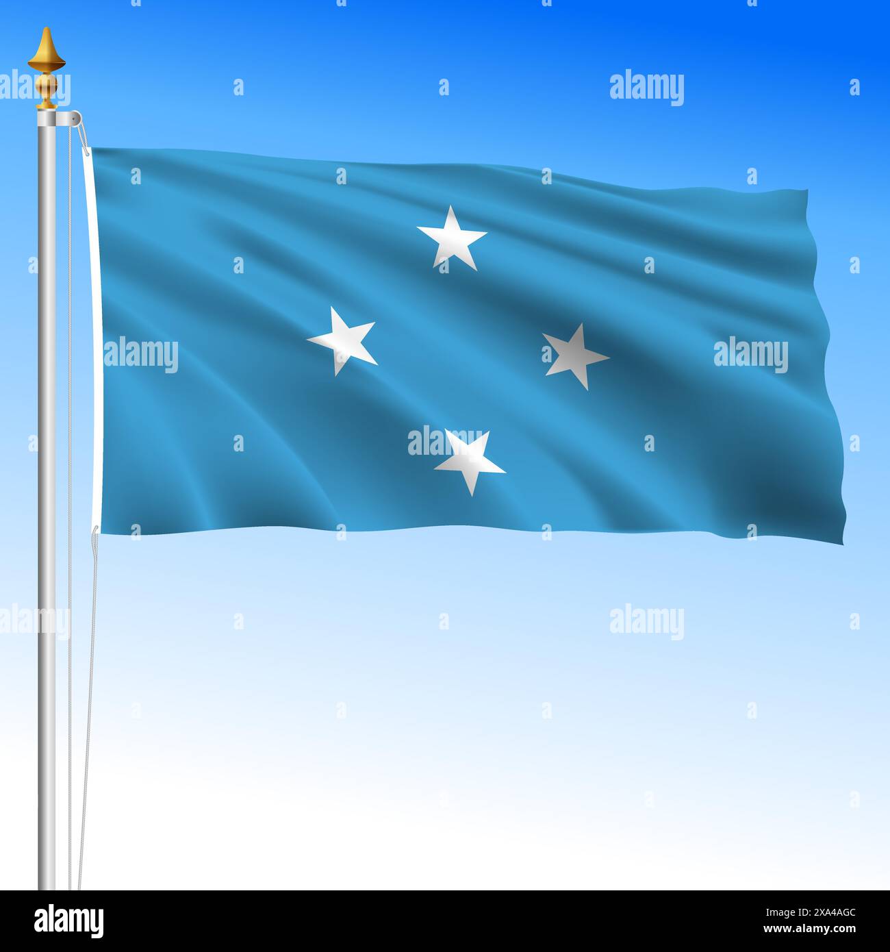Federated States of Micronesia, waving flag, country of oceania, vector ...
