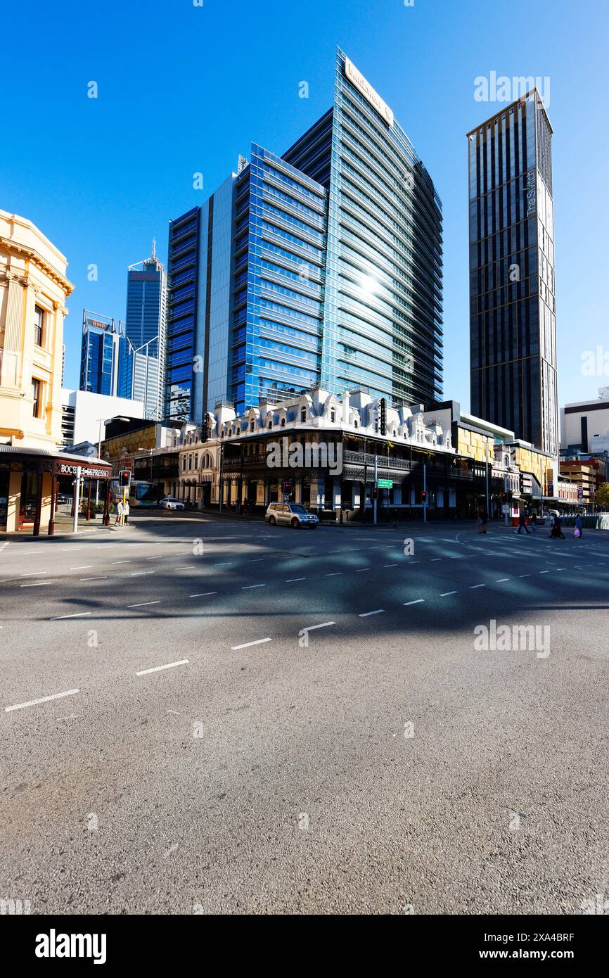 High rise building dwarf the Royal Hotel, corner of Wellington and ...