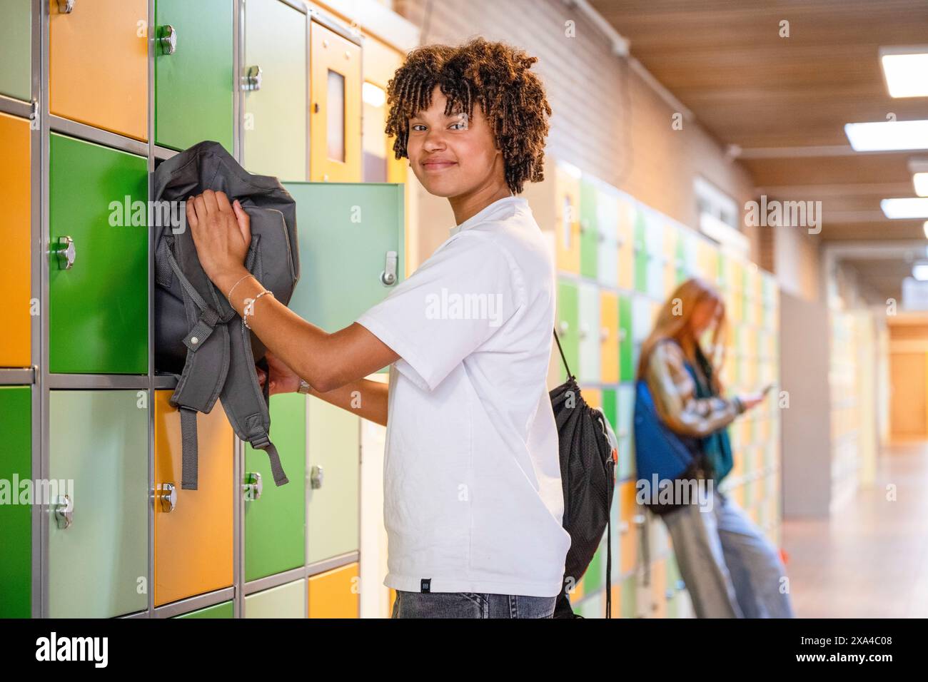 Placing backpack inside hi-res stock photography and images - Alamy