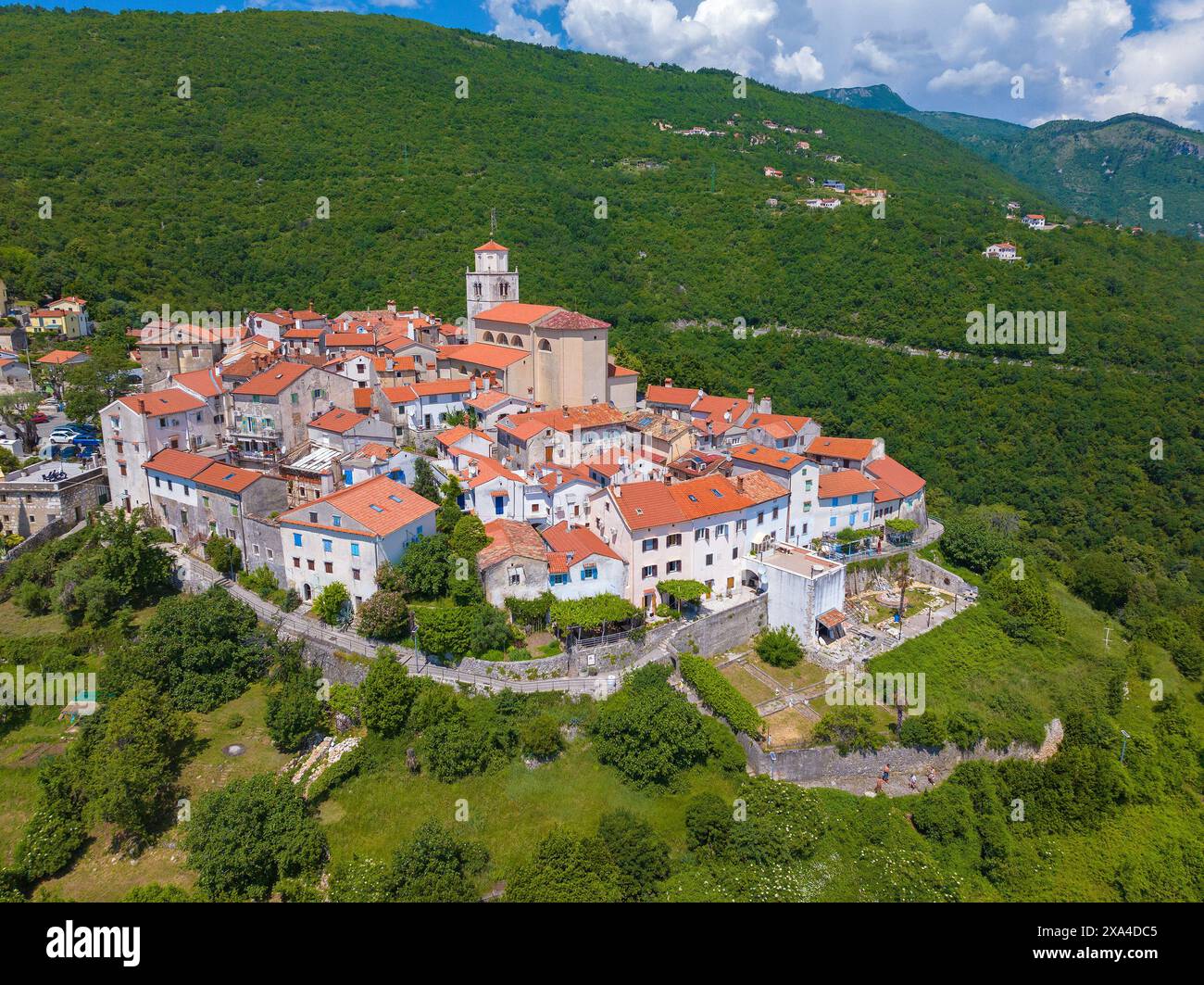 Aerial view of Mošćenice in Istra, Croatia Stock Photo - Alamy
