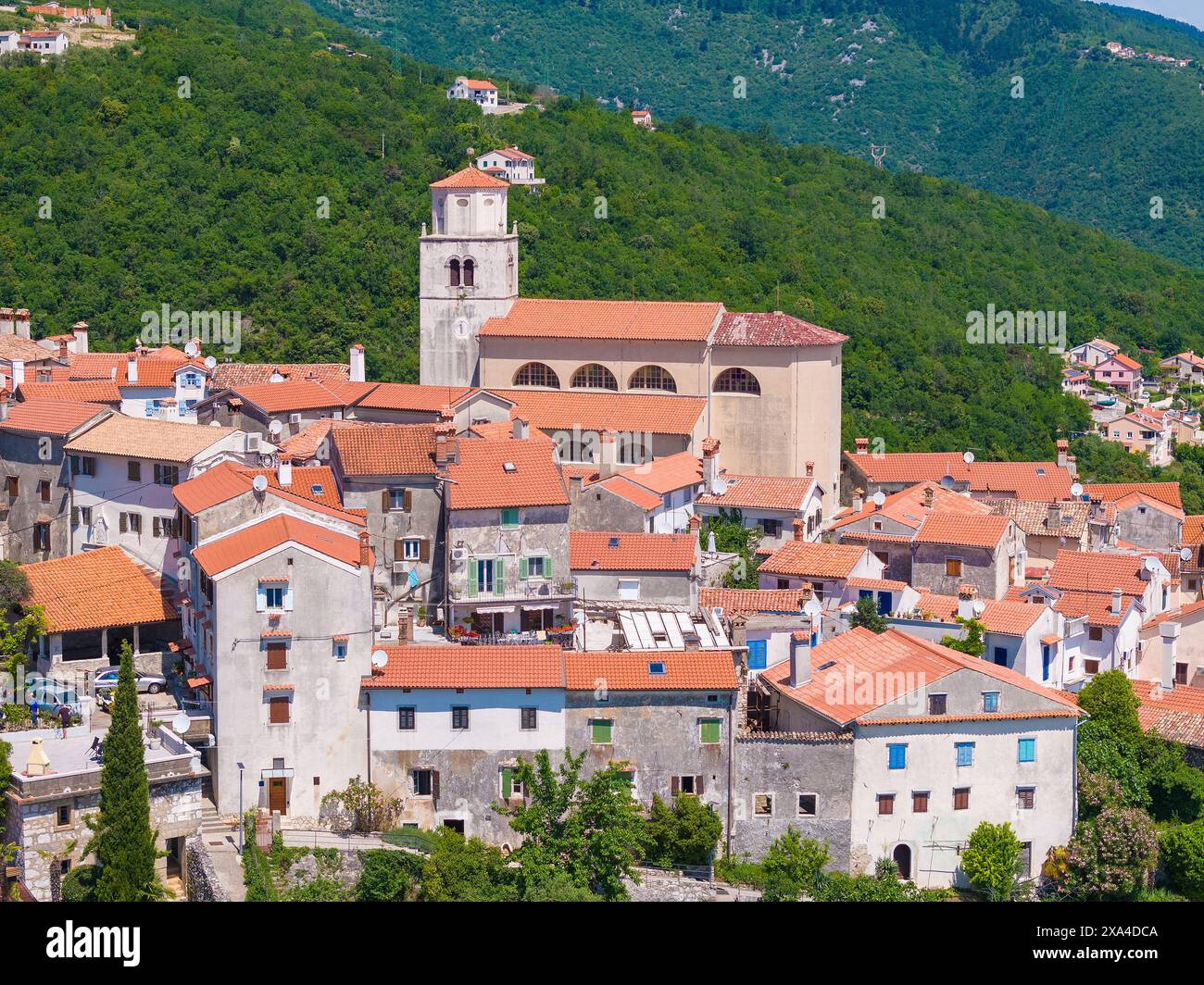 Aerial view of Mošćenice in Istra, Croatia Stock Photo - Alamy