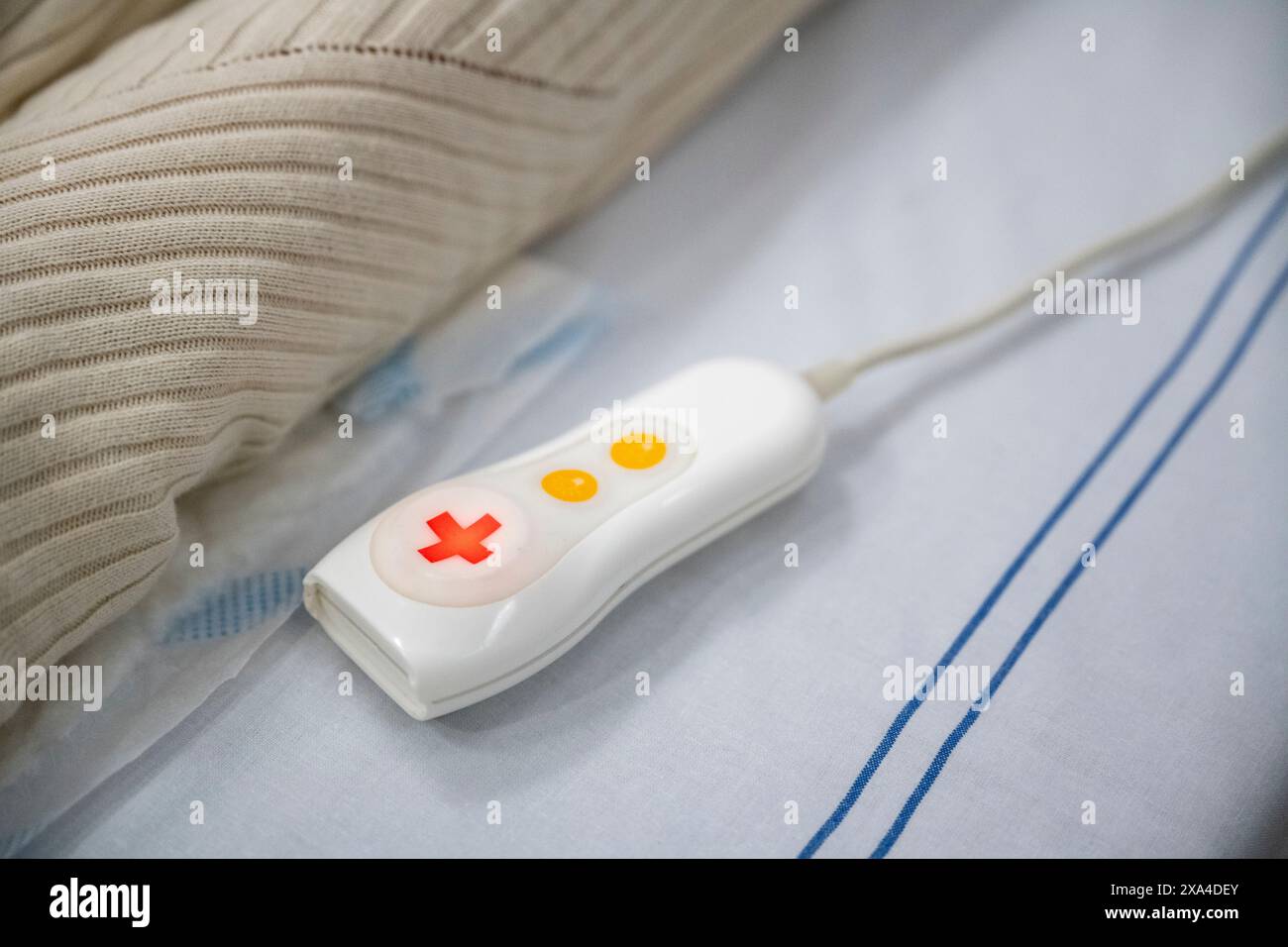 Close up view hospital bed remote control buttons hi-res stock ...