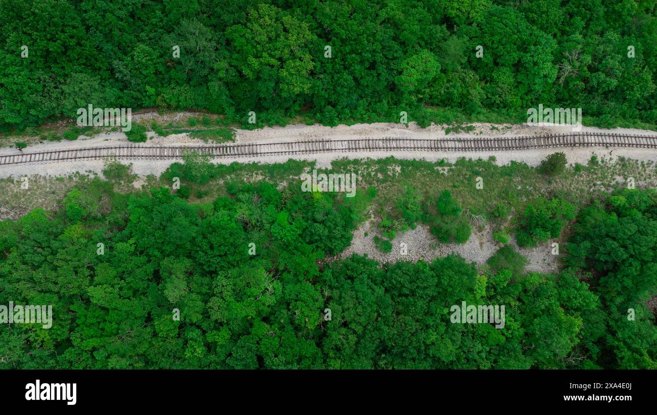 Pijana pruga or drunk railway in Istria, Croatia. A stretch of ...