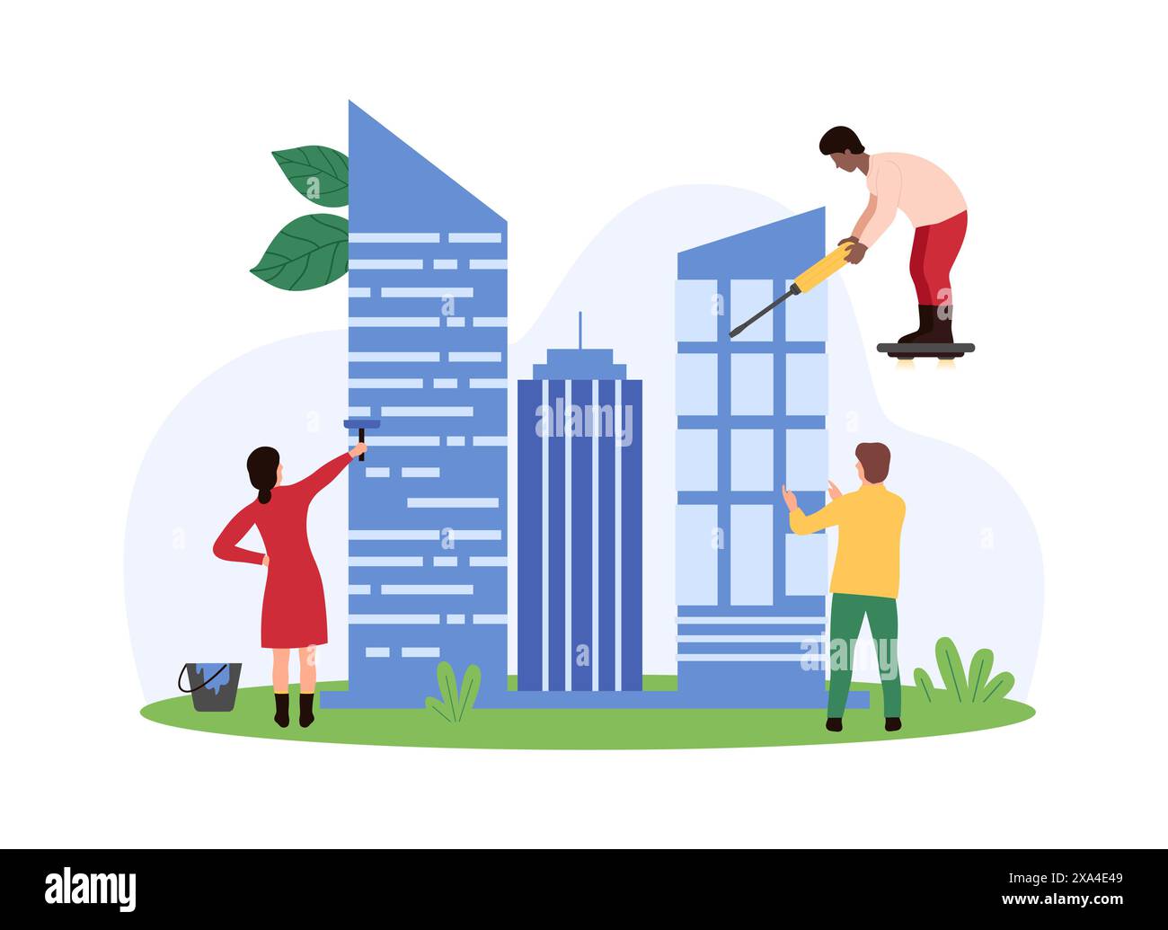 Modern city building construction and renovation of real estate project ...