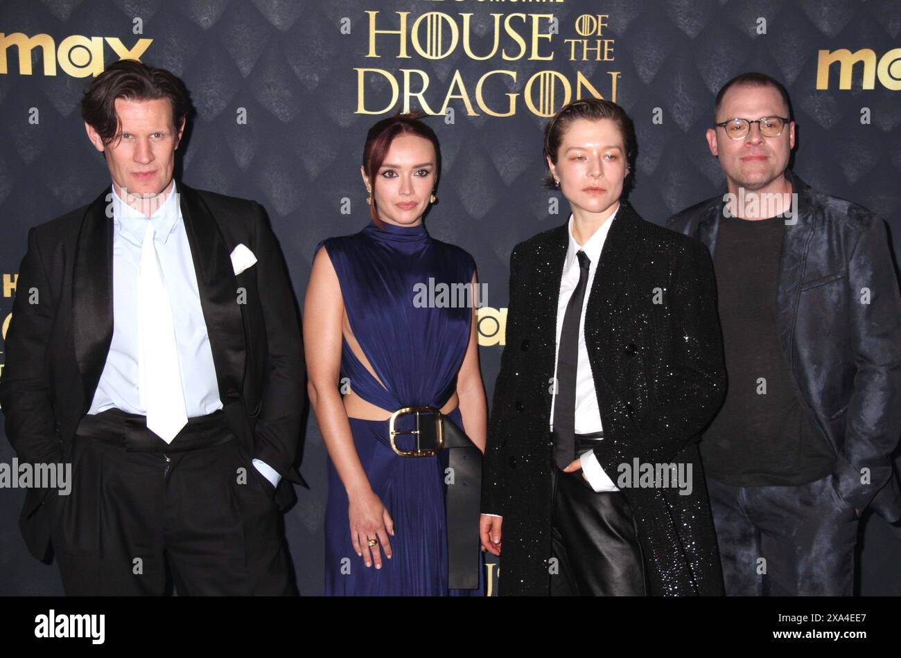 June 3, 2024, New York, New York, USA: Actors MATT SMITH, OLIVIA COOKE, EMMA D'ARCY and MARK ...