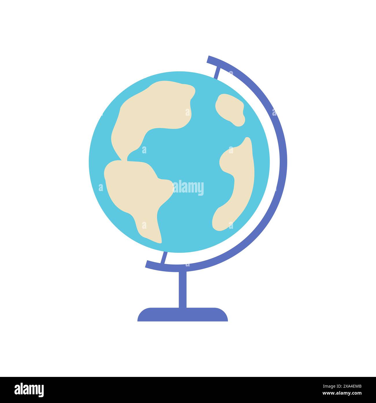 Earth globe on stand for geography lesson at school vector illustration ...