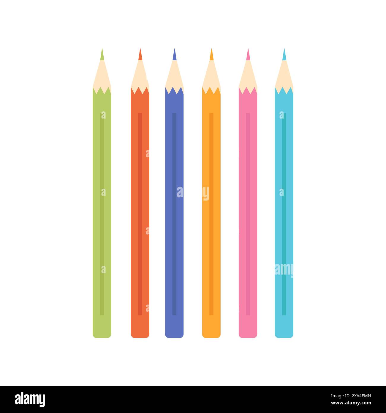 Wooden pencils of different colors in row, drawing tools for school ...