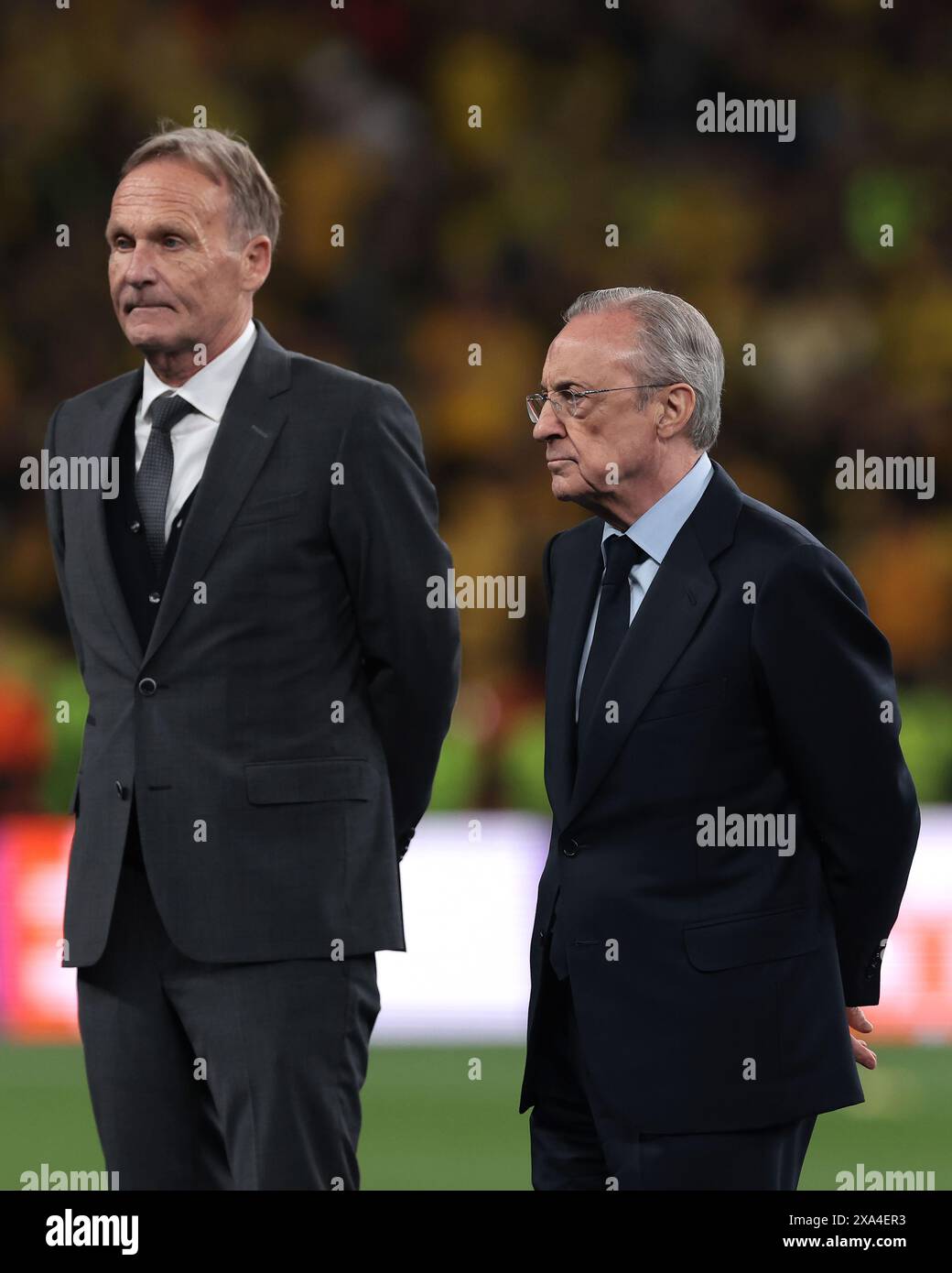 London, UK. 1st June, 2024. Aki Watzke, Borussia Dortmund CEO and Florentino Perez President of ...