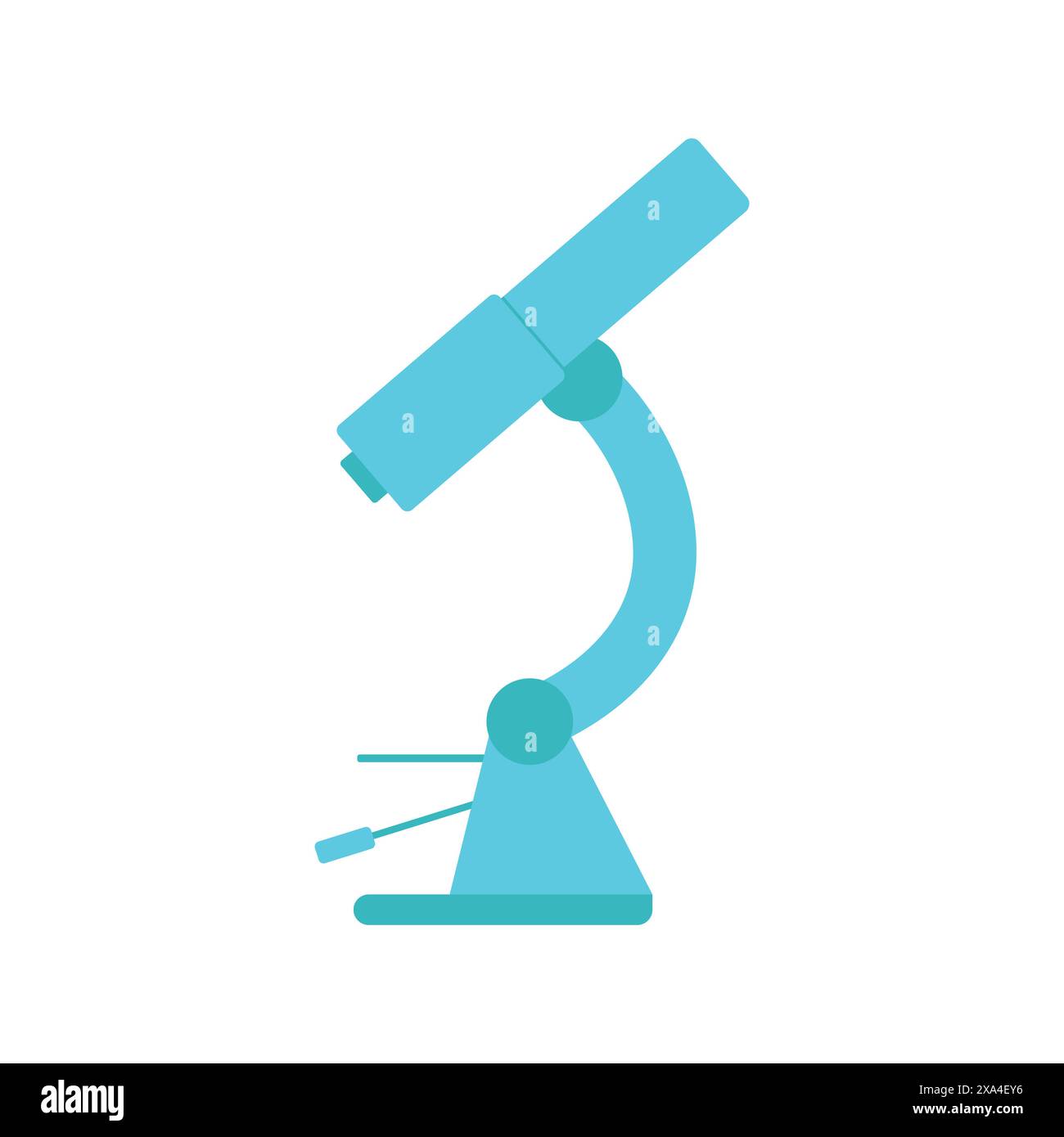 School blue microscope for studying biology in lesson at school vector ...