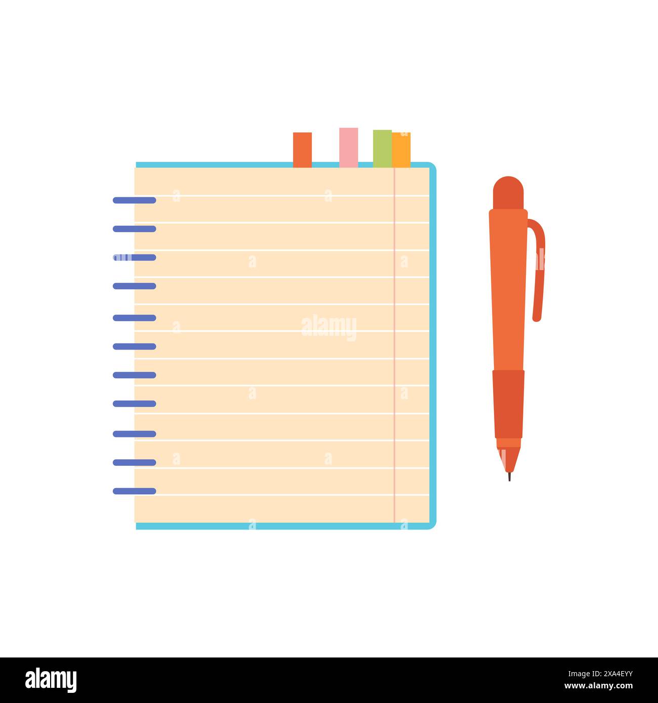 School pen and paper notepad for notes, tools to study and write on ...