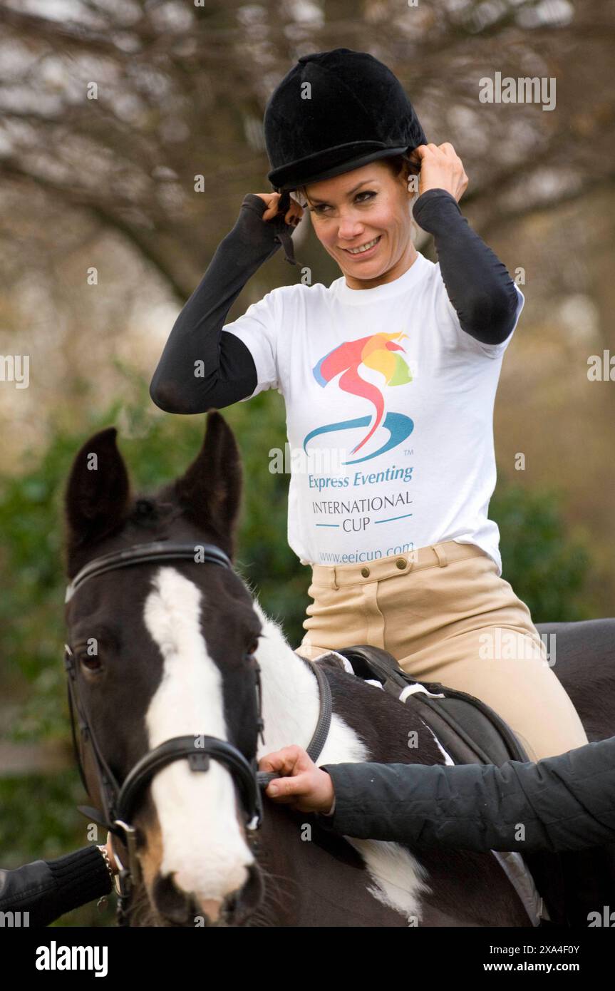 Tara Palmer-Tomkinson in training today on her horse Barney at Cardiff ...