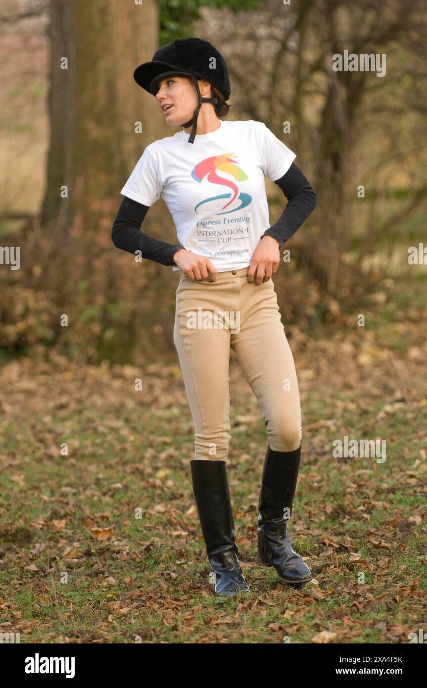 Tara Palmer-Tomkinson in training today on her horse Barney at Cardiff ...