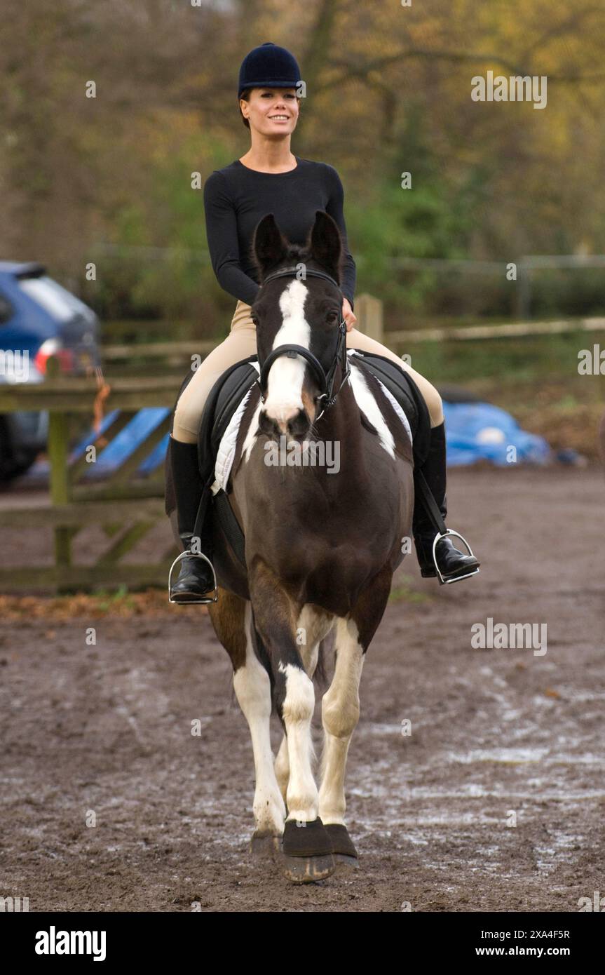 Tara Palmer-Tomkinson in training today on her horse Barney at Cardiff ...