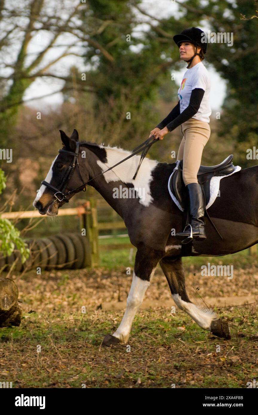 Tara Palmer-Tomkinson in training today on her horse Barney at Cardiff ...