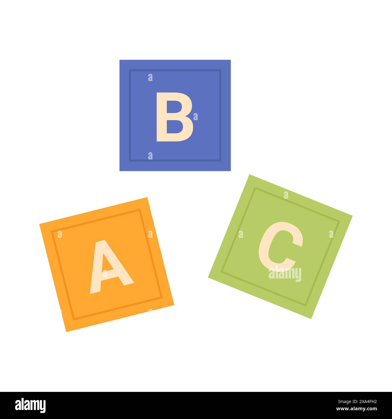 Wooden block cubes with A B C letters to play and study alphabet vector ...