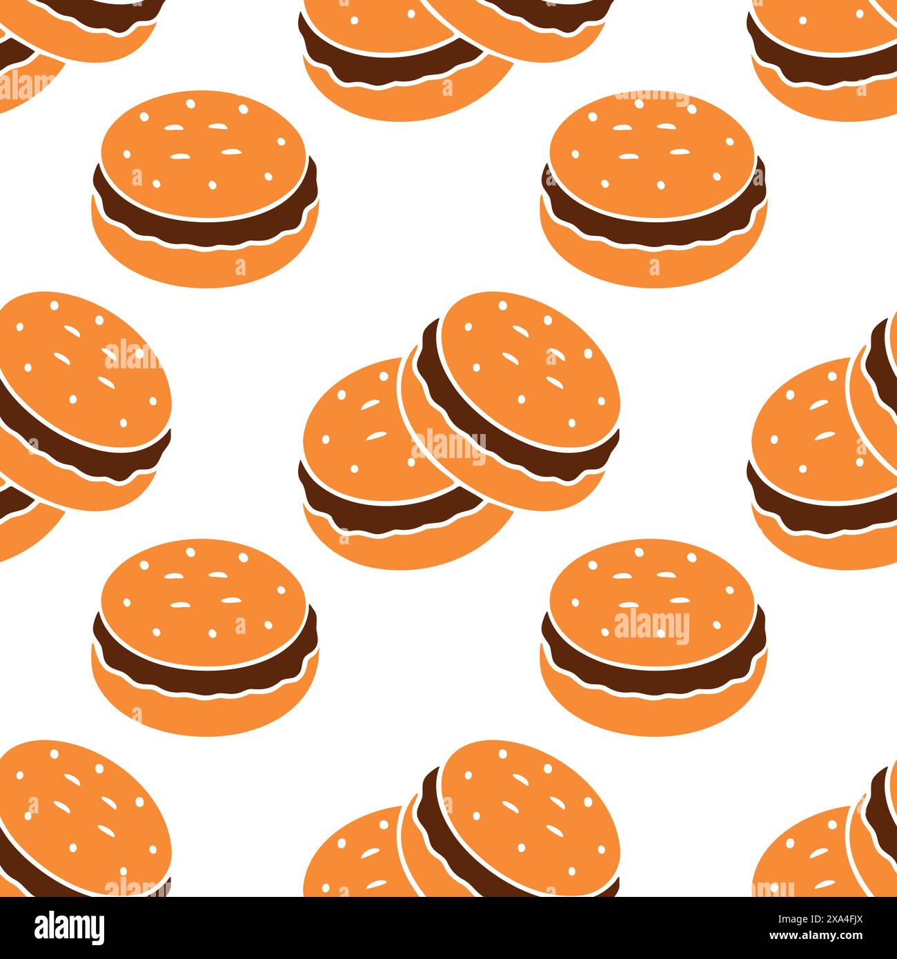 Pattern cookies with chocolate filling, on white background. Vector ...