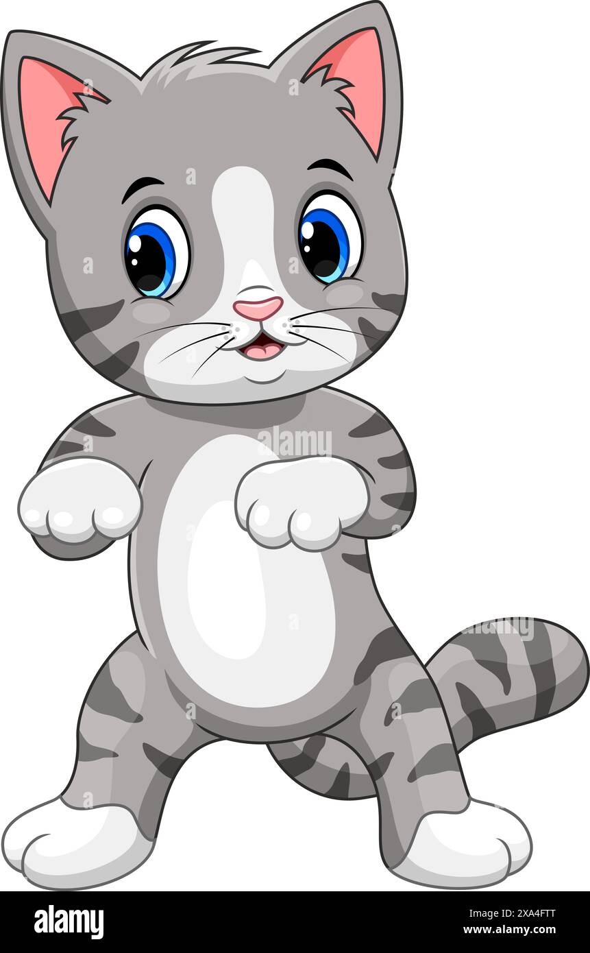 Cute little cat cartoon isolated on a white background Stock Vector ...