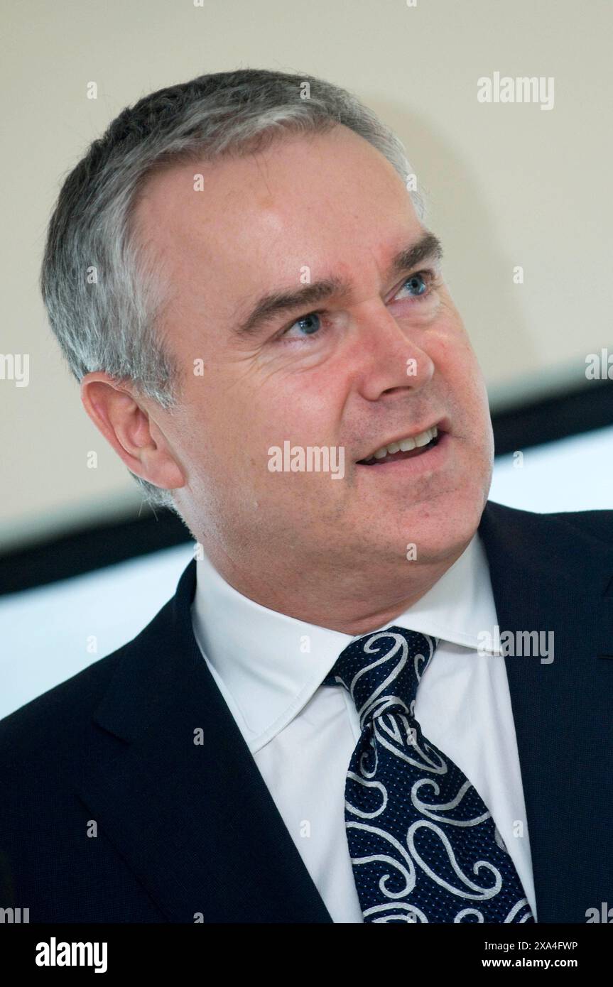 BBC News anchor Huw Edwards speaking at the launch of " A Warm Welsh ...