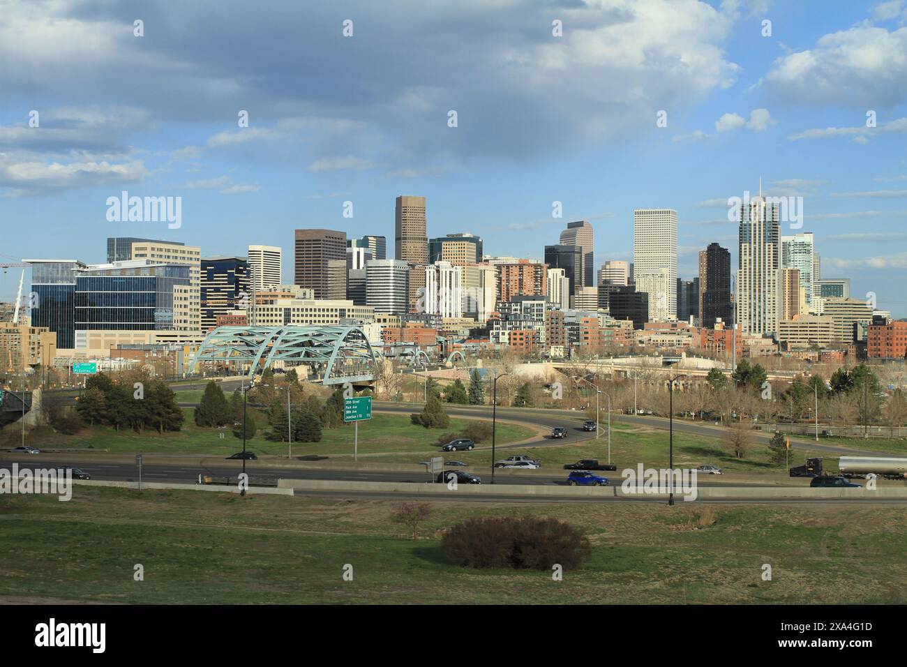 Downtown Denver Skyline and Highway Stock Photo - Alamy