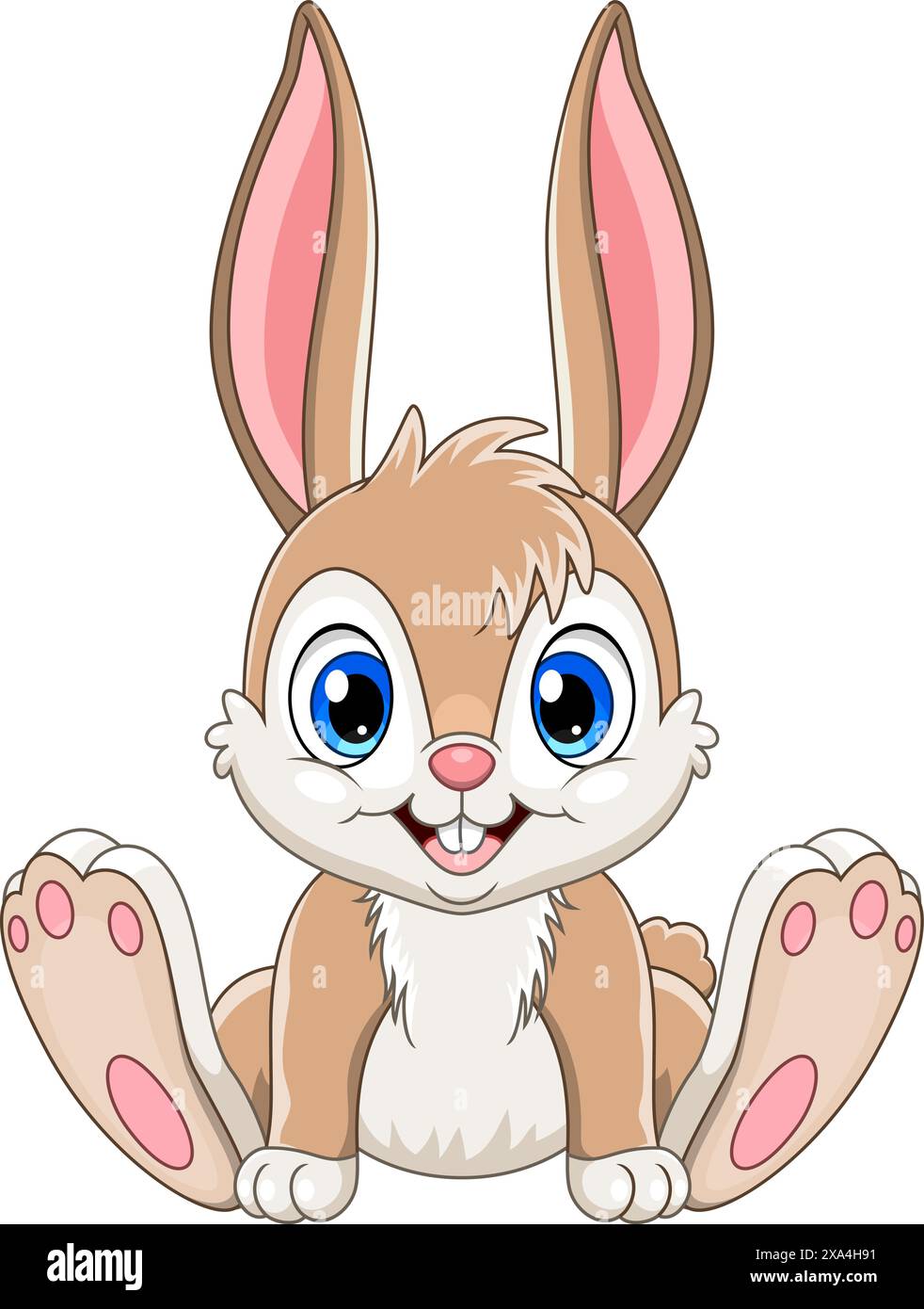 Happy bunny cartoon isolated on white background Stock Vector Image ...