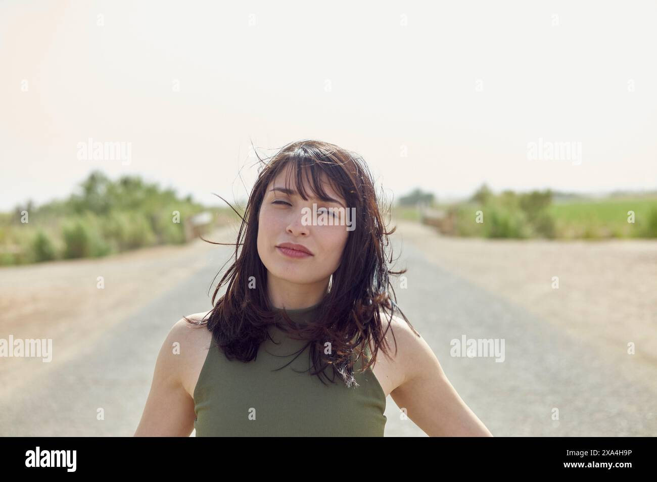 Hair gently blowing wind hi-res stock photography and images - Alamy