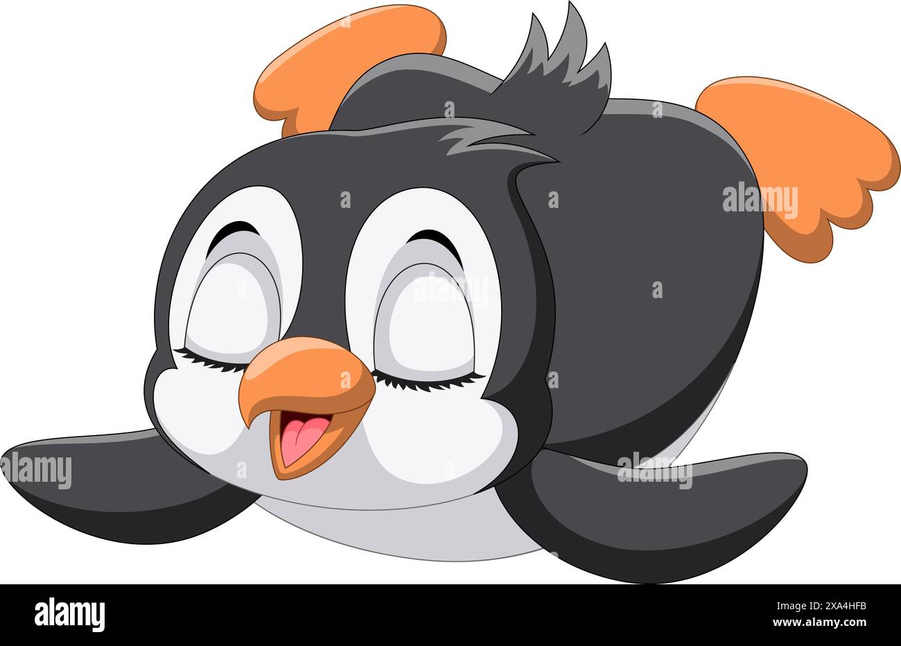 Vector illustration of cute baby penguin cartoon isolated on white ...