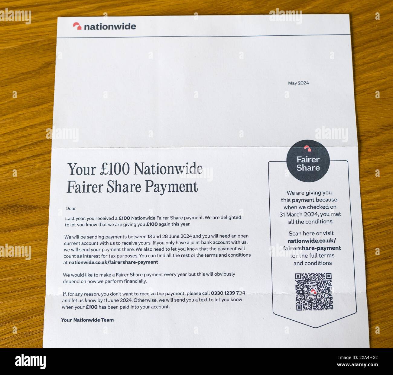 Letter from Nationwide Building Society to customer about the Fairer ...