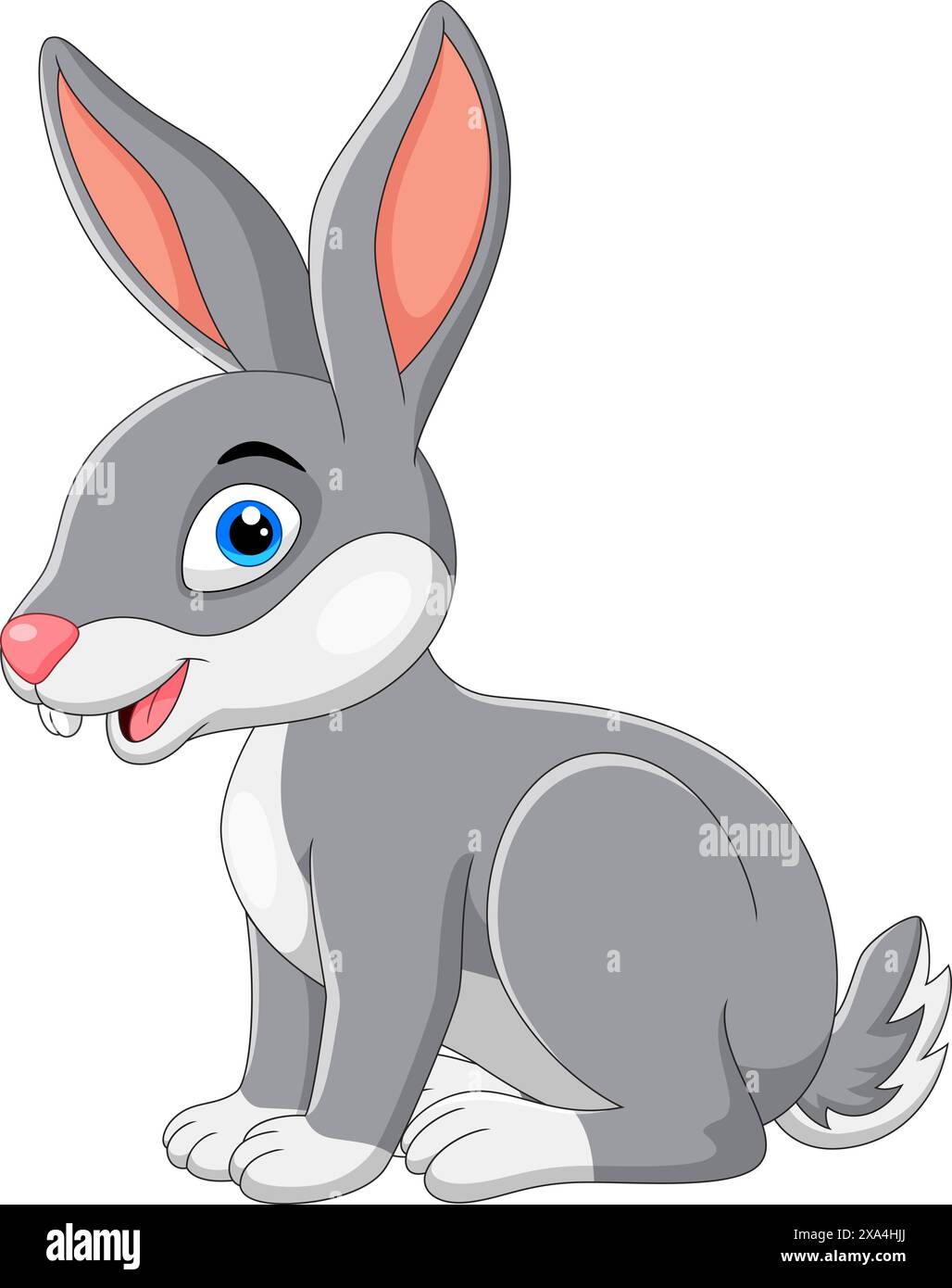 Happy bunny cartoon isolated on white background Stock Vector Image ...