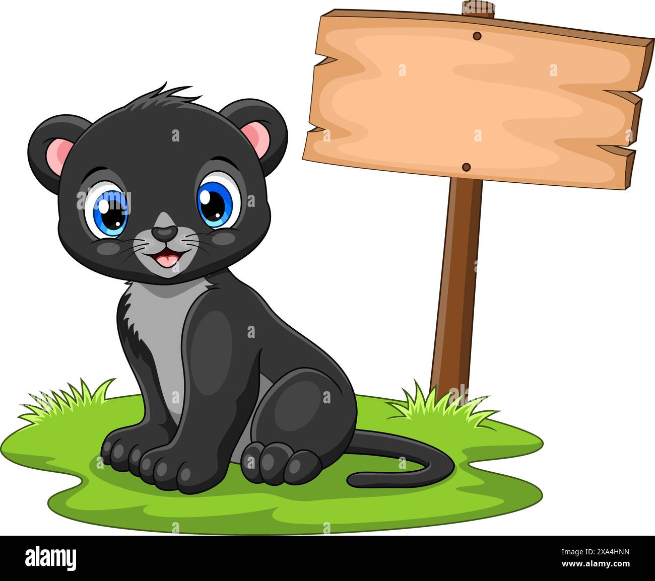 Cute baby panther cartoon isolated on white background Stock Vector ...