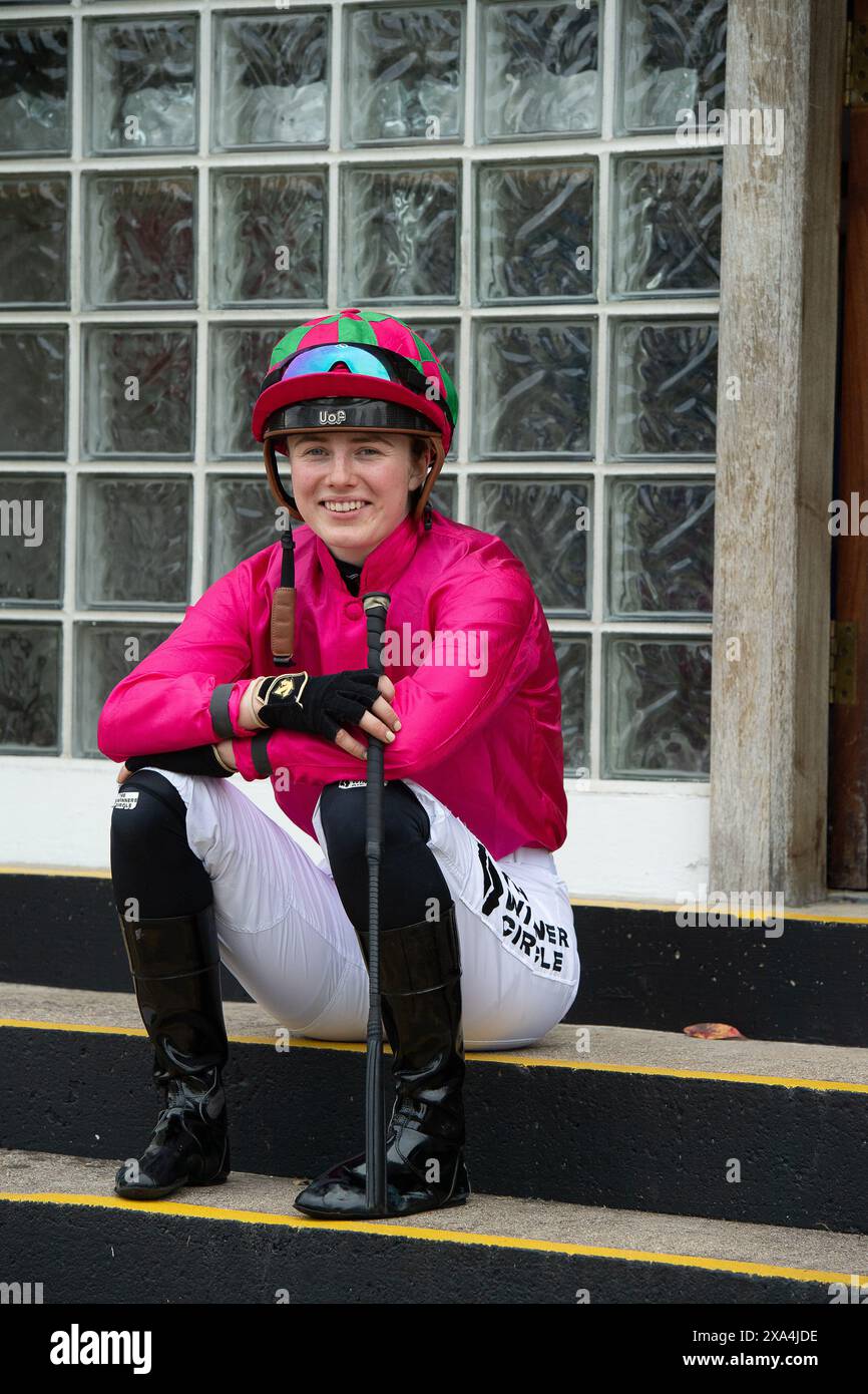 Windsor, UK. 3rd June, 2024. Jockey Saffie Osborne at Windsor Races ...