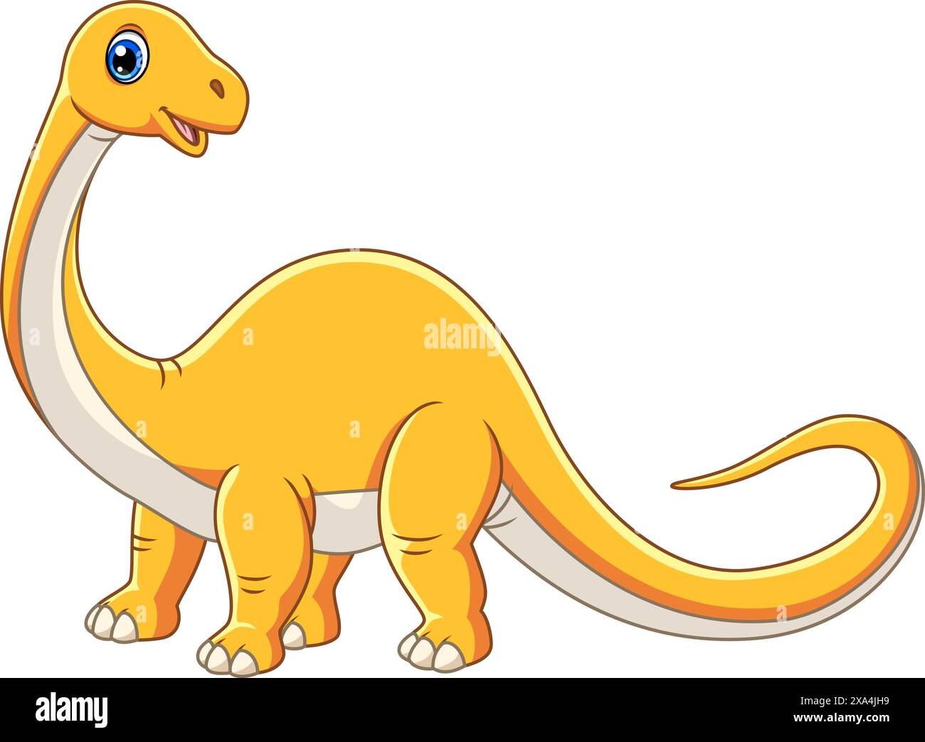 Cartoon funny Brontosaurus dinosaur isolated on white background Stock Vector Image & Art - Alamy