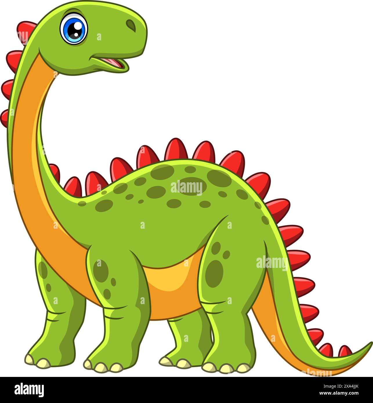 Happy dinosaur cartoon vector illustration on white background Stock ...