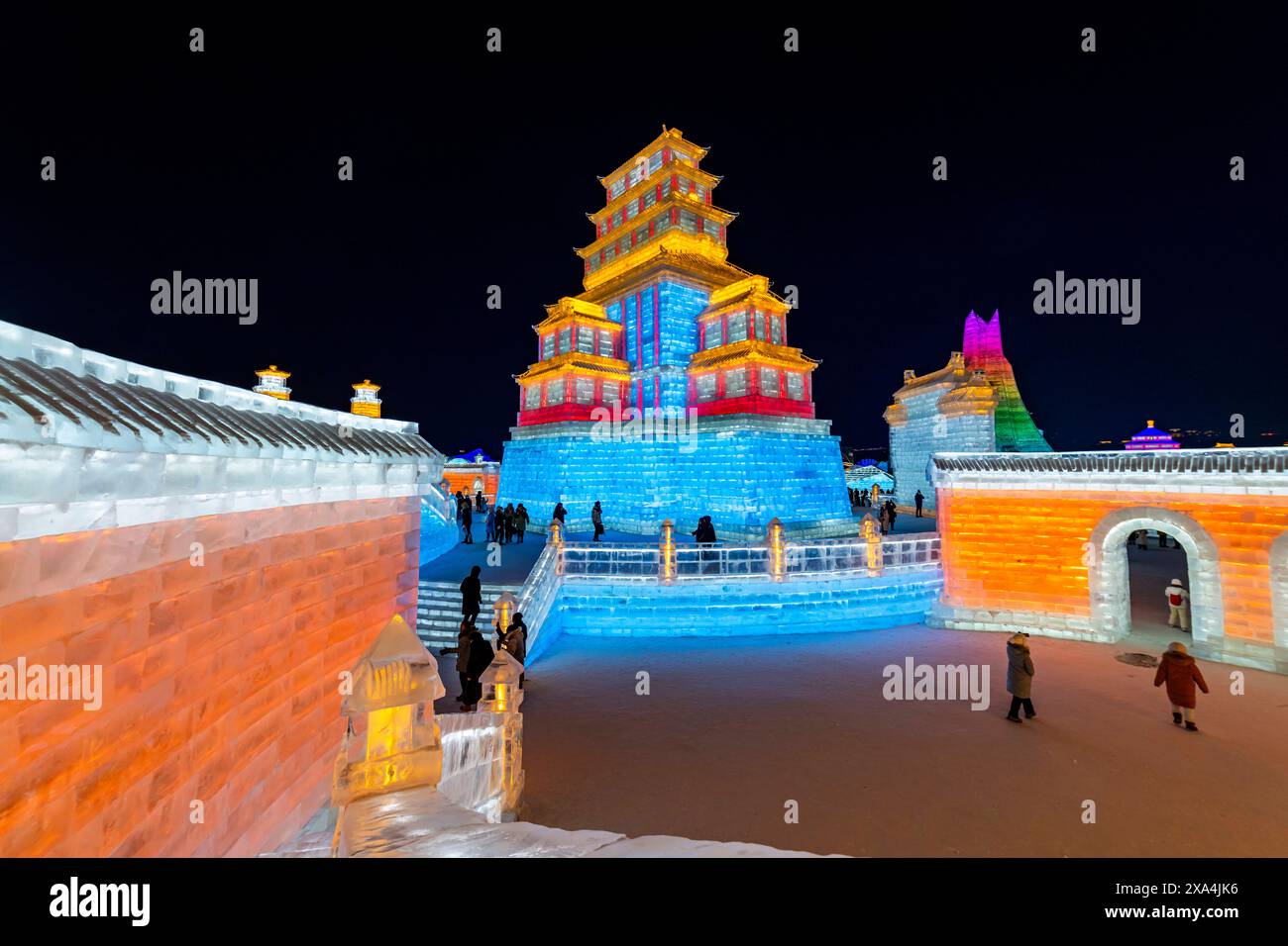 Illuminated buildings made out of ice, Ice International Ice and Snow ...