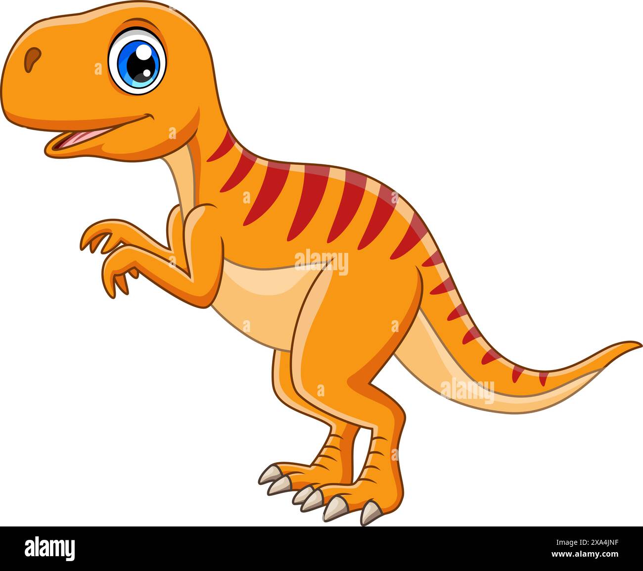 Tyrannosaurus Rex cartoon vector illustration on white background Stock ...