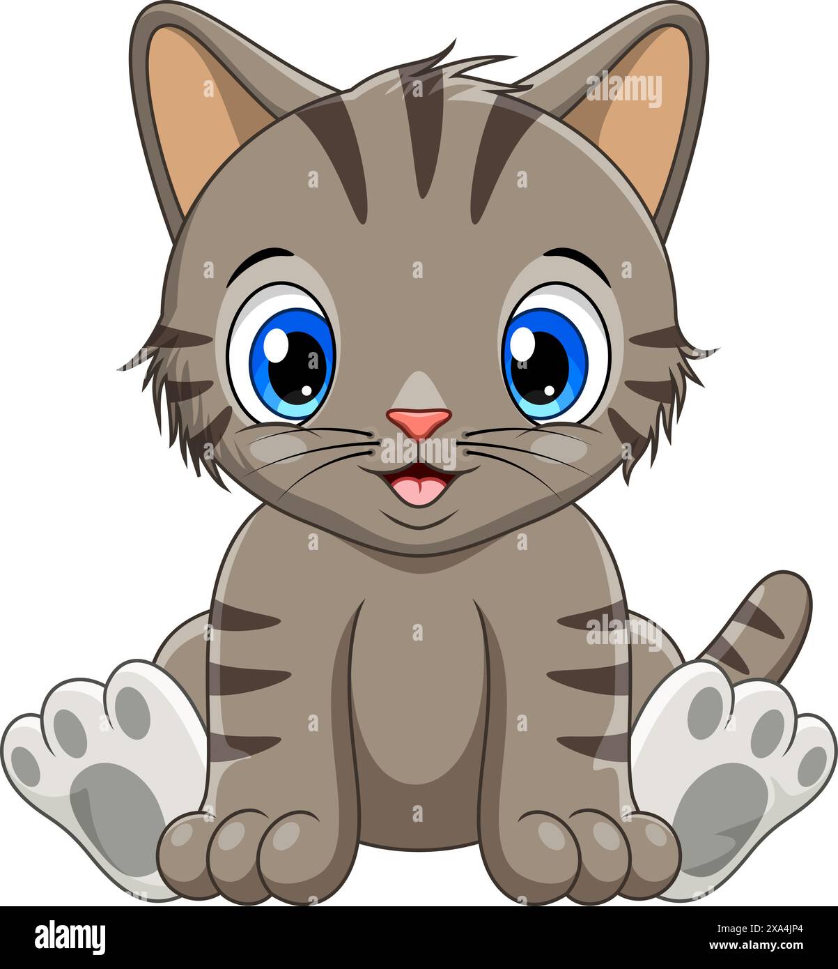 Cute little cat cartoon isolated on a white background Stock Vector ...