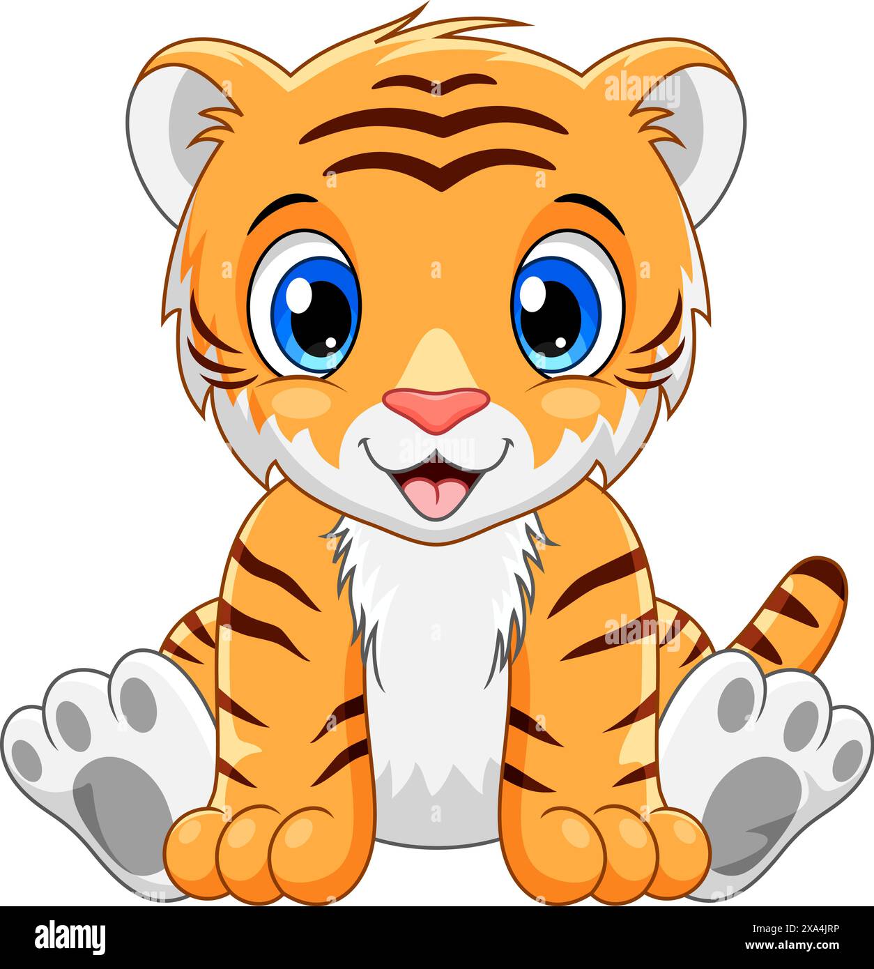 Cute tiger cartoon isolated on white background Stock Vector Image ...