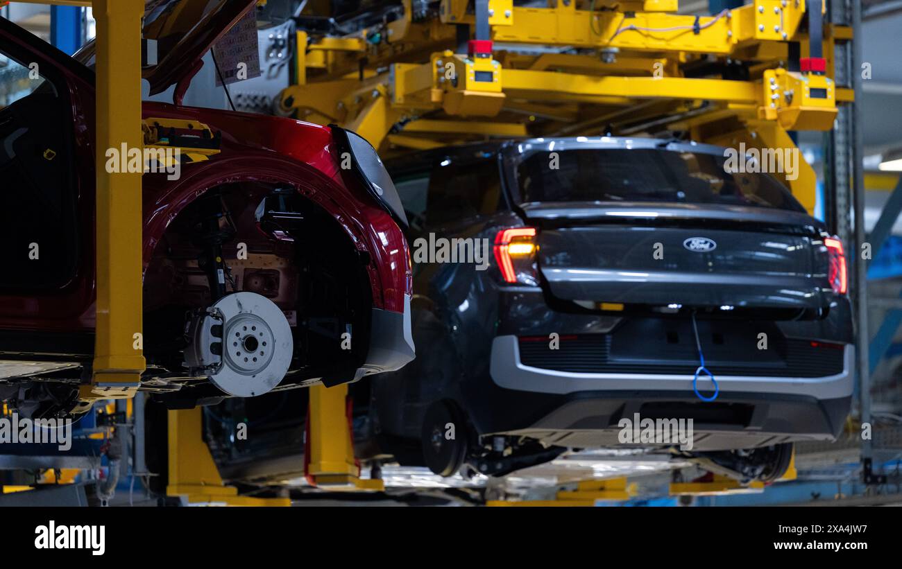 Cologne, Germany. 04th June, 2024. Ford Explorer electric cars stand in ...