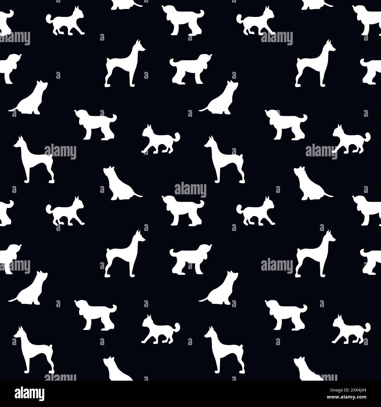 Vector seamless repeating childish pattern with cute dogs, cats in ...