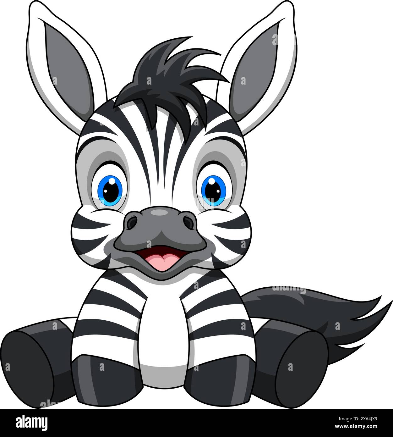 Happy zebra cartoon isolated on white background Stock Vector Image ...