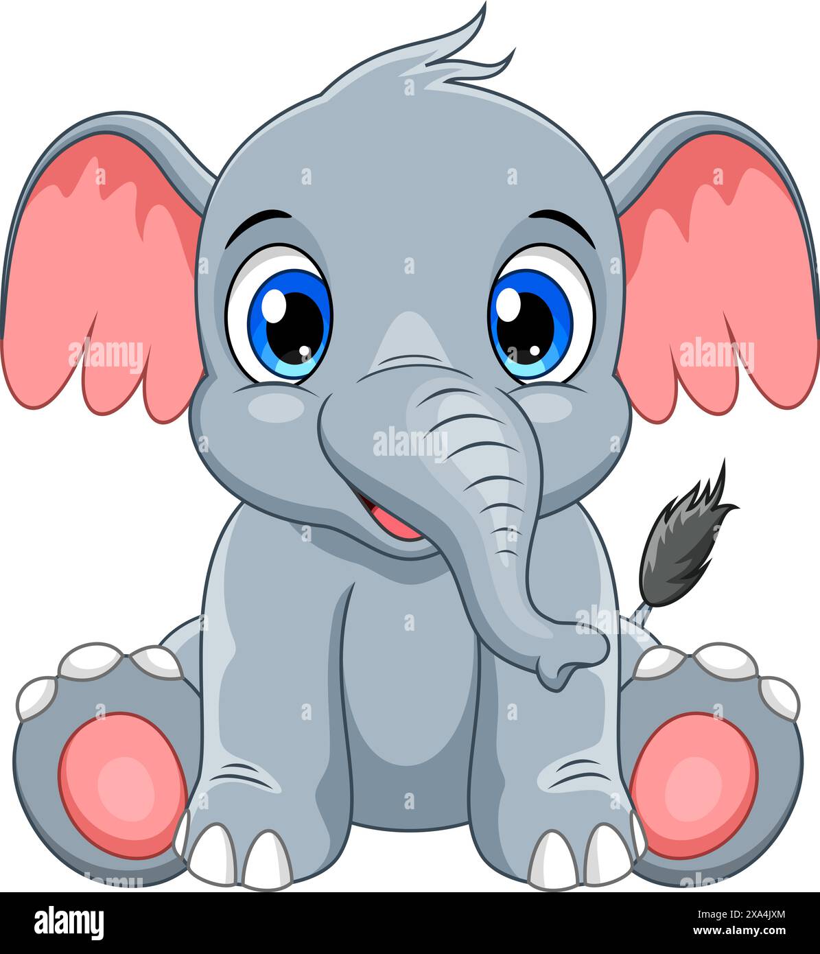 Vector illustration of cute elephant cartoon isolated on white ...