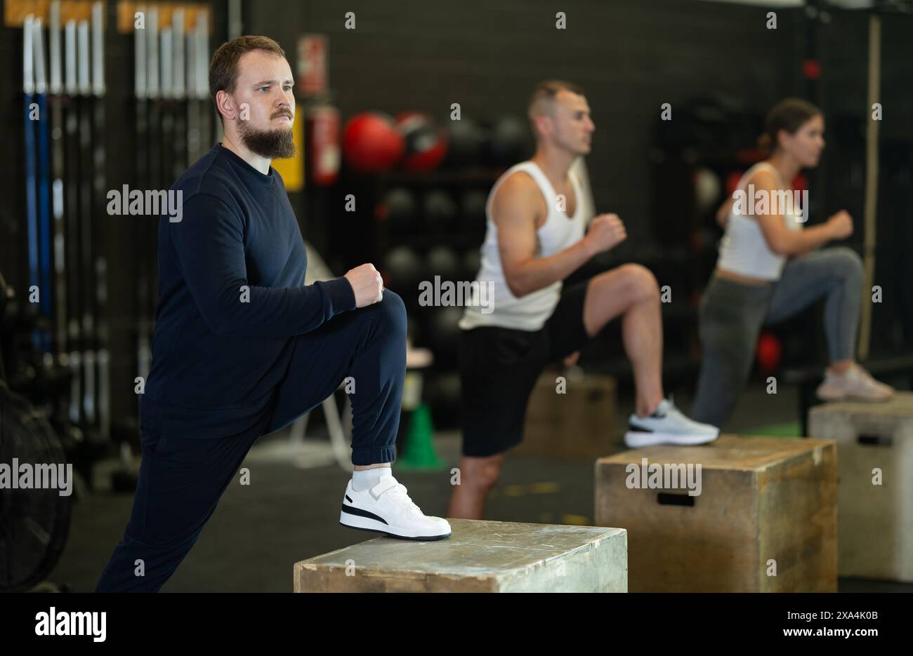 Stepping man not woman workout hi-res stock photography and images - Alamy