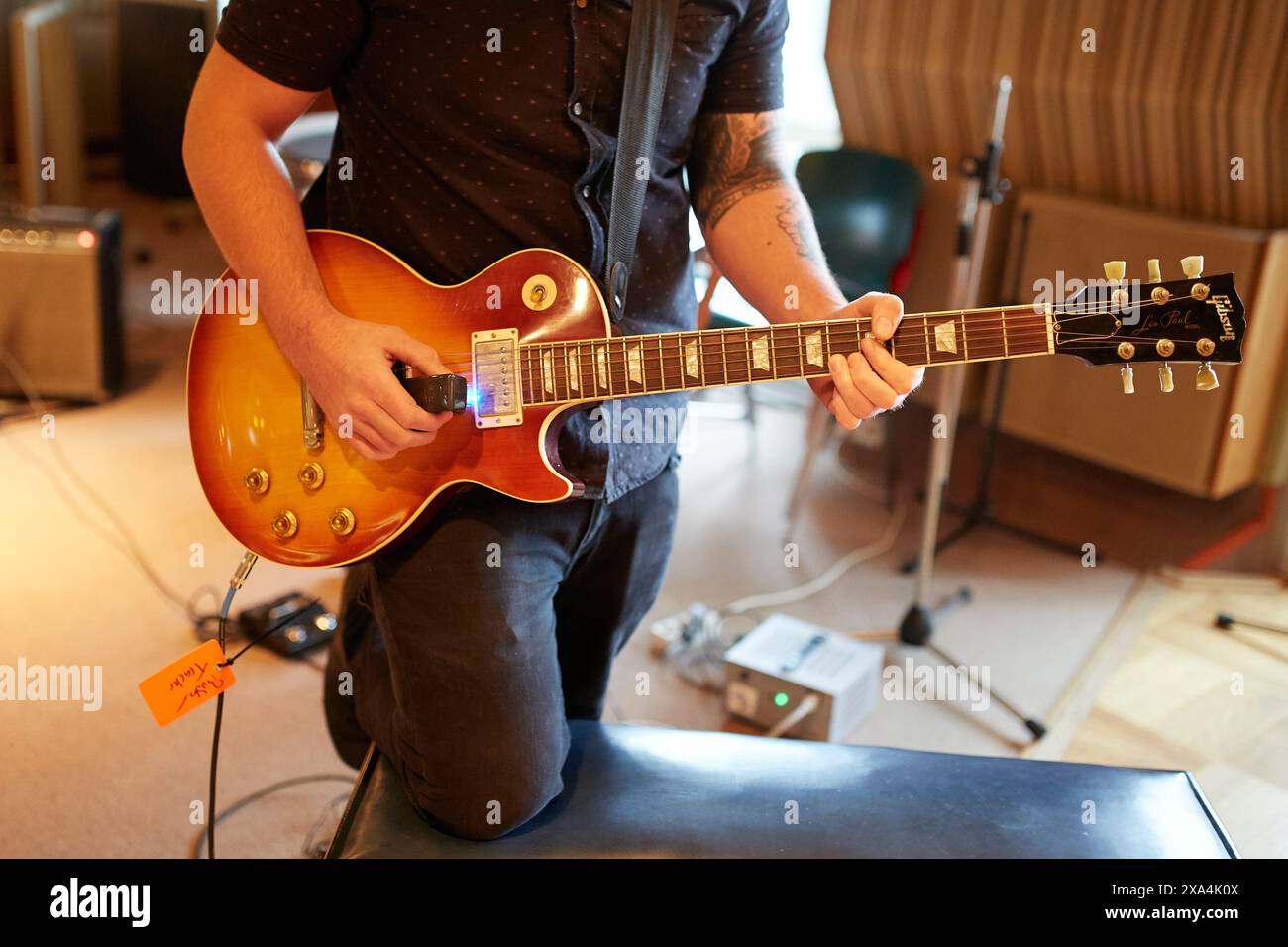 Focus hands instrument over fretboard hi-res stock photography and ...